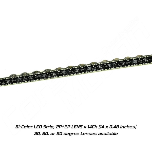 Bi-Color LED Strip, 2P+2P LENS x 14Ch [14 x 0.48 inches] – CorsoMotion